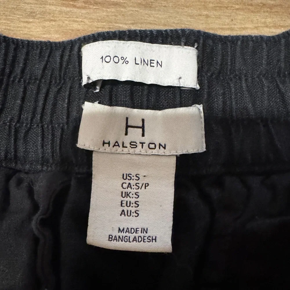 Halston Heritage | Pants & Jumpsuits | Halston Black 0 Linen Wide Leg ...